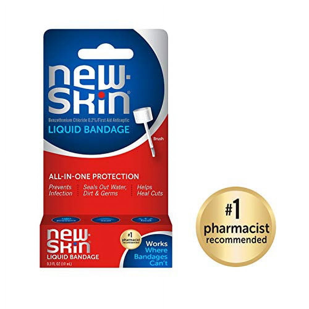 New Skin First Aid Antiseptic Liquid Bandage Prevents Minor Cut, 0.3oz ...