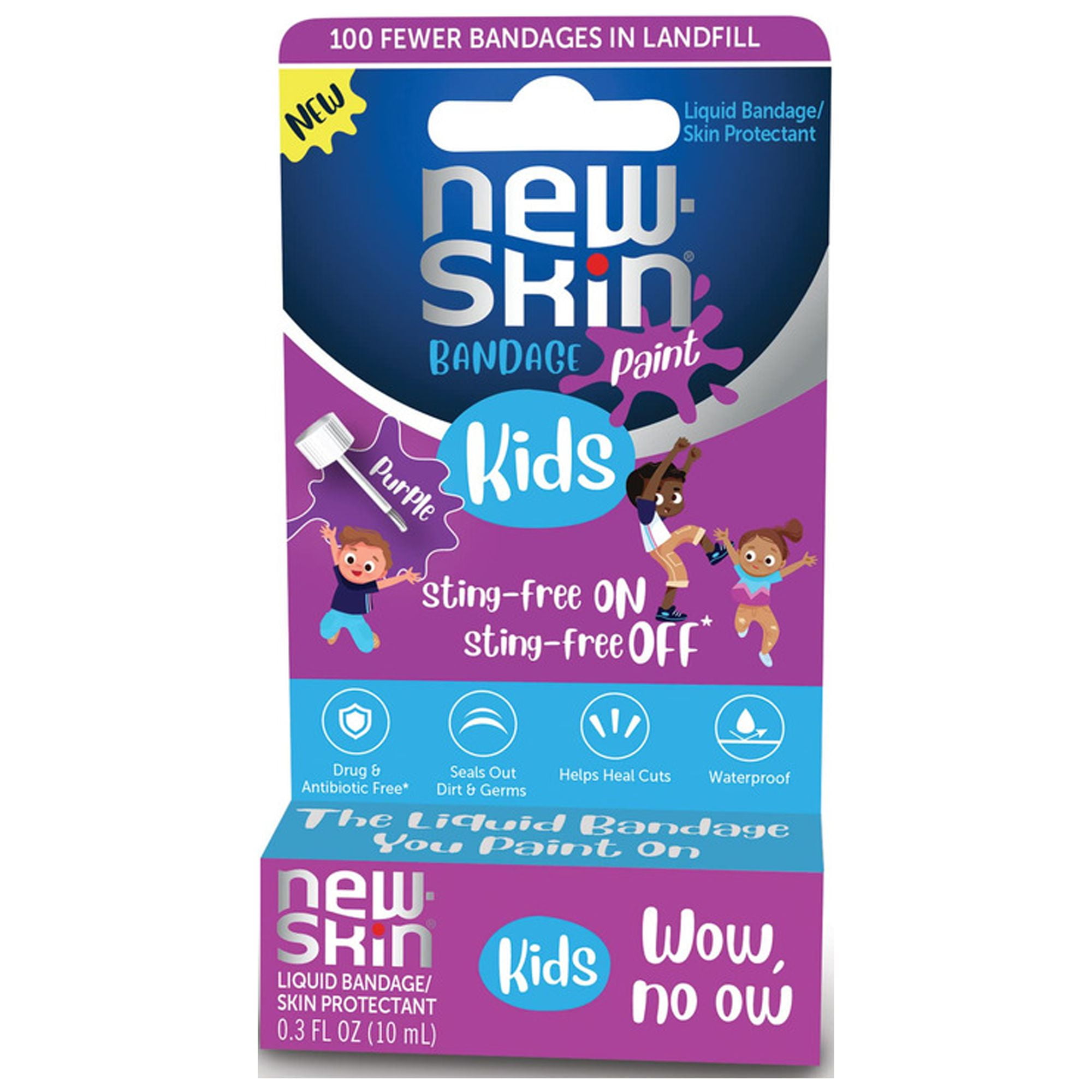 New-Skin Kids' Sting-Free Liquid Bandage Paint for Scrapes and Minor ...
