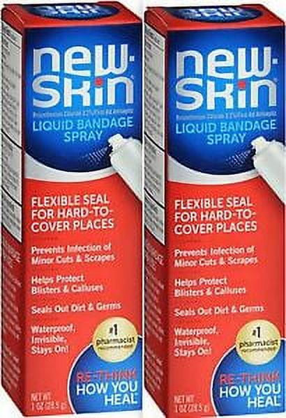 New Skin Liquid SPRAY Bandage, 1oz ( 2 canisters ) NEW LOOK! - Walmart.com