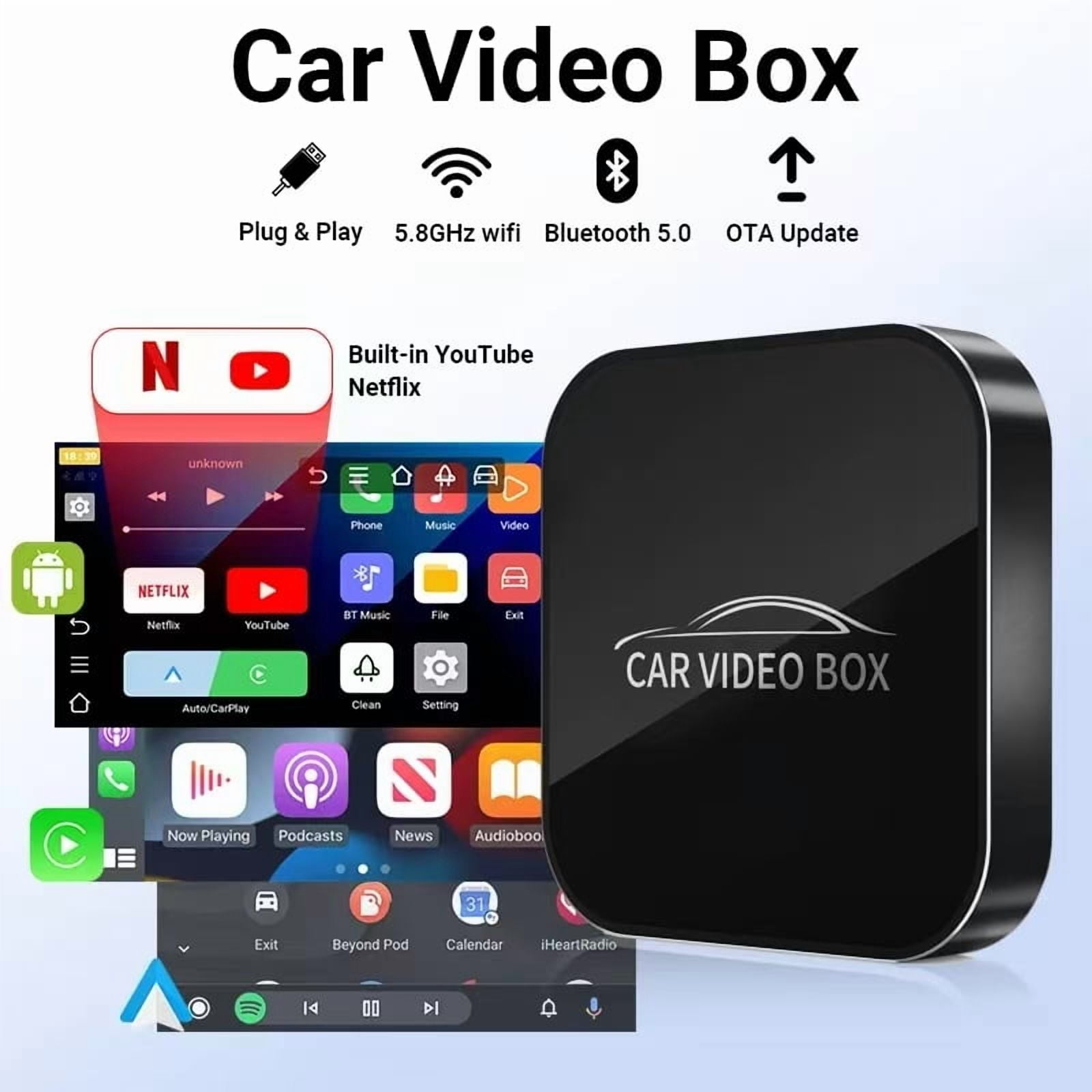 New Smart Ai Box Wireless Carplay Adapter Android Auto Apple Carplay ...
