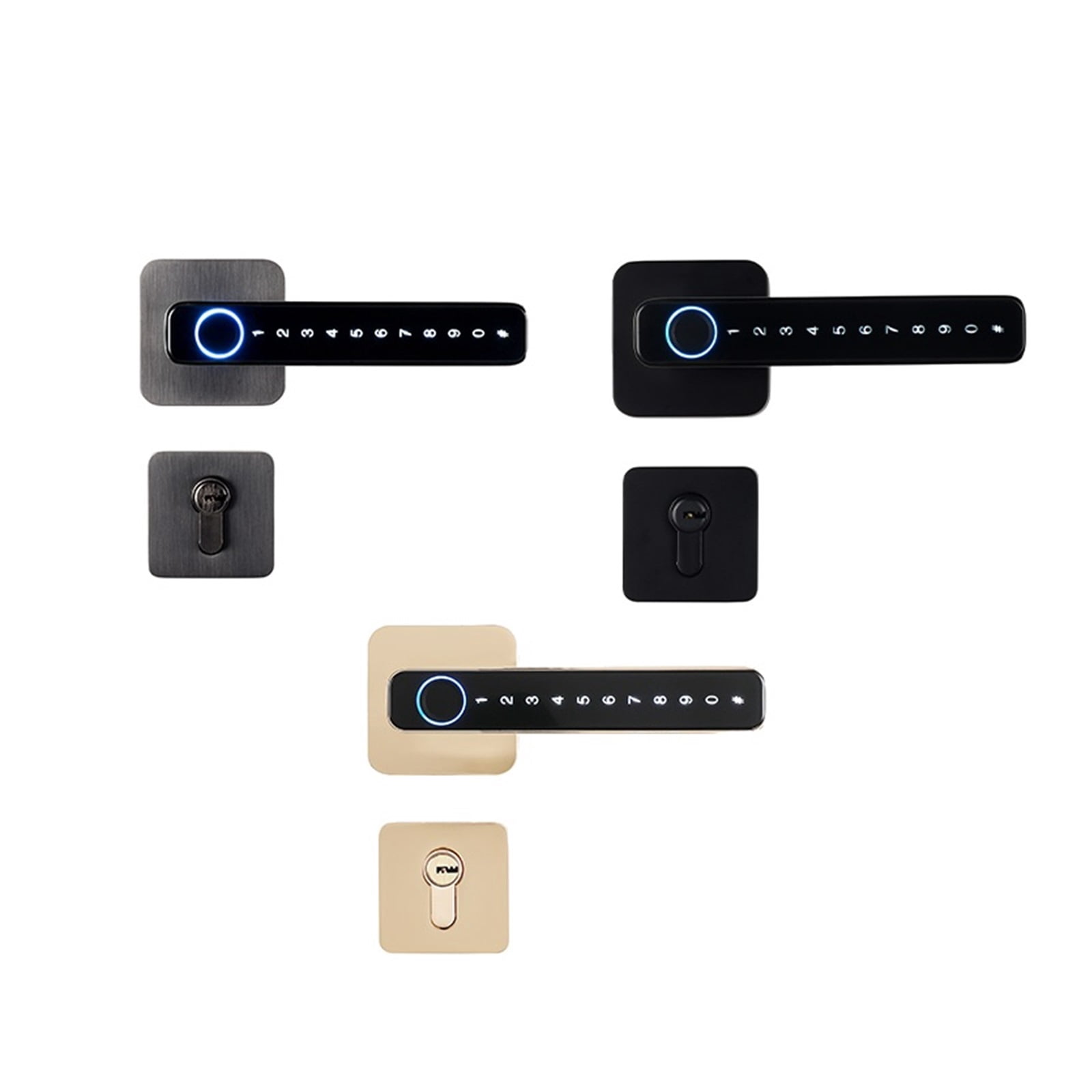 New Smart Door Handle Fingerprint Password Remotely Unlock Digital Lock ...