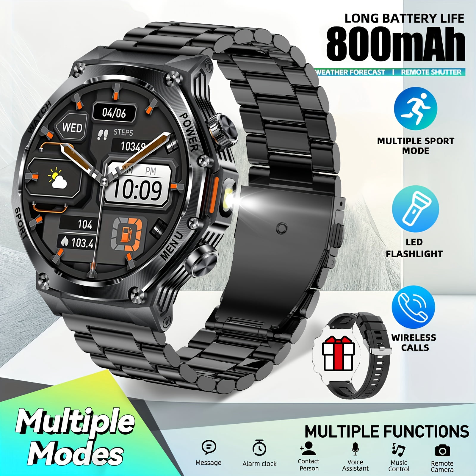 New Smartwatch, Android & iOS Compatible, with Sedentary Reminder, Call ...