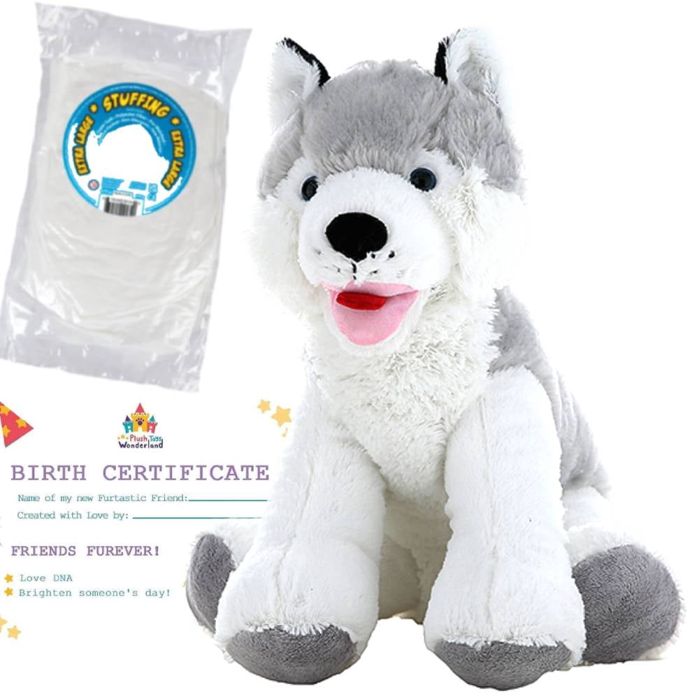 Plush Gear Snowshoe the Husky DIY Plush Toy Kit with Fiber Stuffing and ...