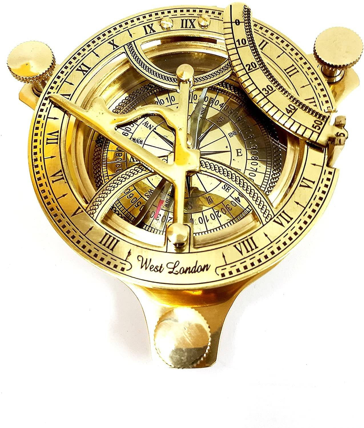New Solid Brass Sundial Antique Compass Brass Compass Handmade Gift ...
