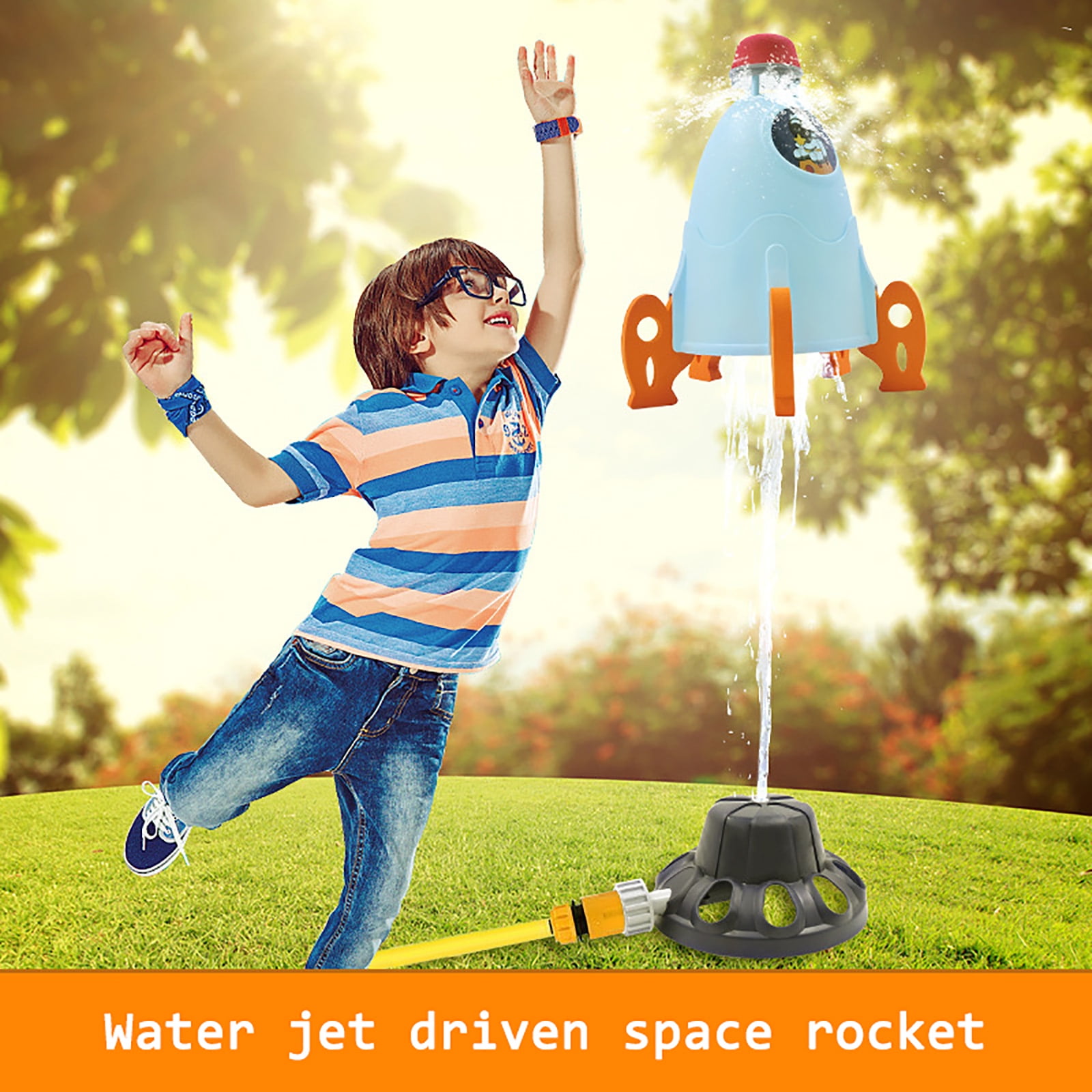 New Space Rocket Sprinkler Summer Children's Splash Outdoor Lawns Water ...