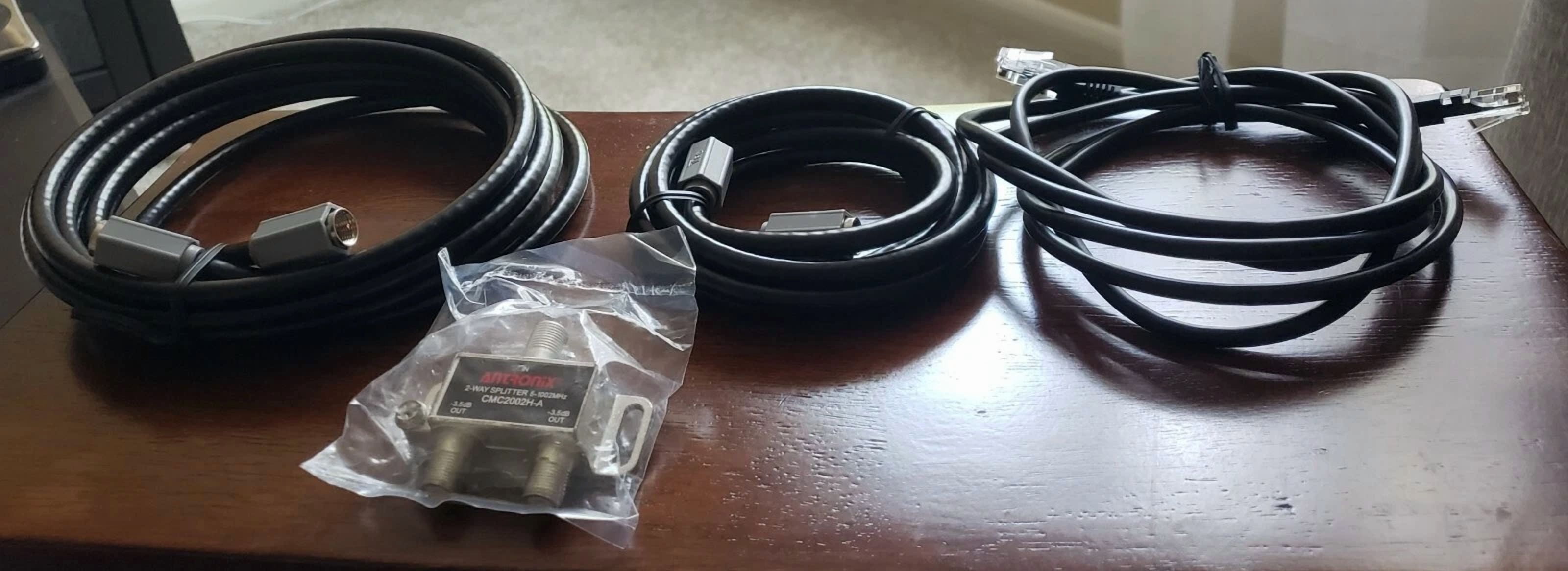 New Spectrum Hsd Kit Wiring Cables Ethernet Coax Jumper 2-Way Splitter ...