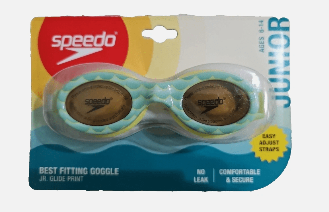 New Speedo Junior Swim Goggles Jr. Glide Print Ages 6-14 No Leak ...