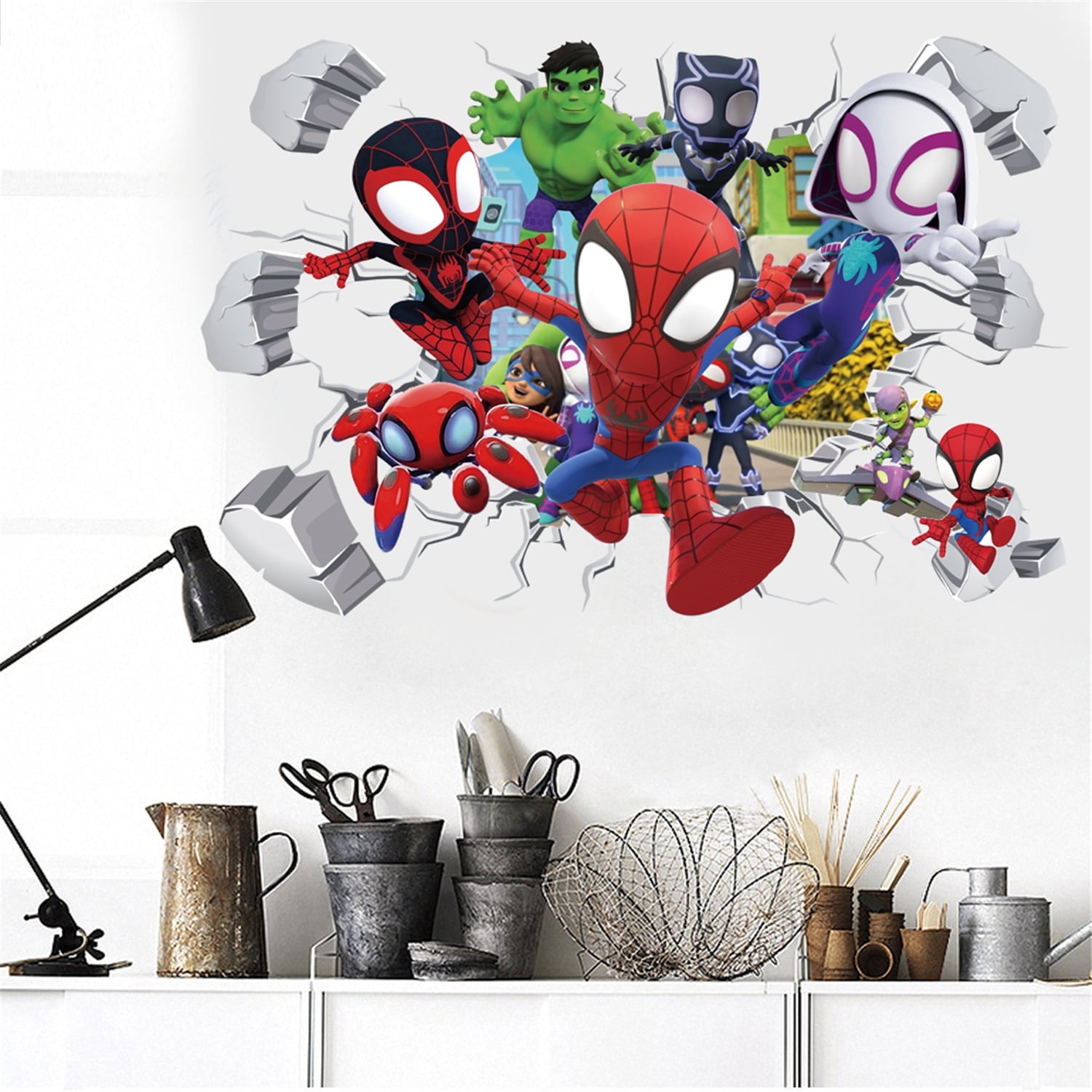 Superhero Wall Stickers Spider-Man Wall Decals Spidey Room Decor ...