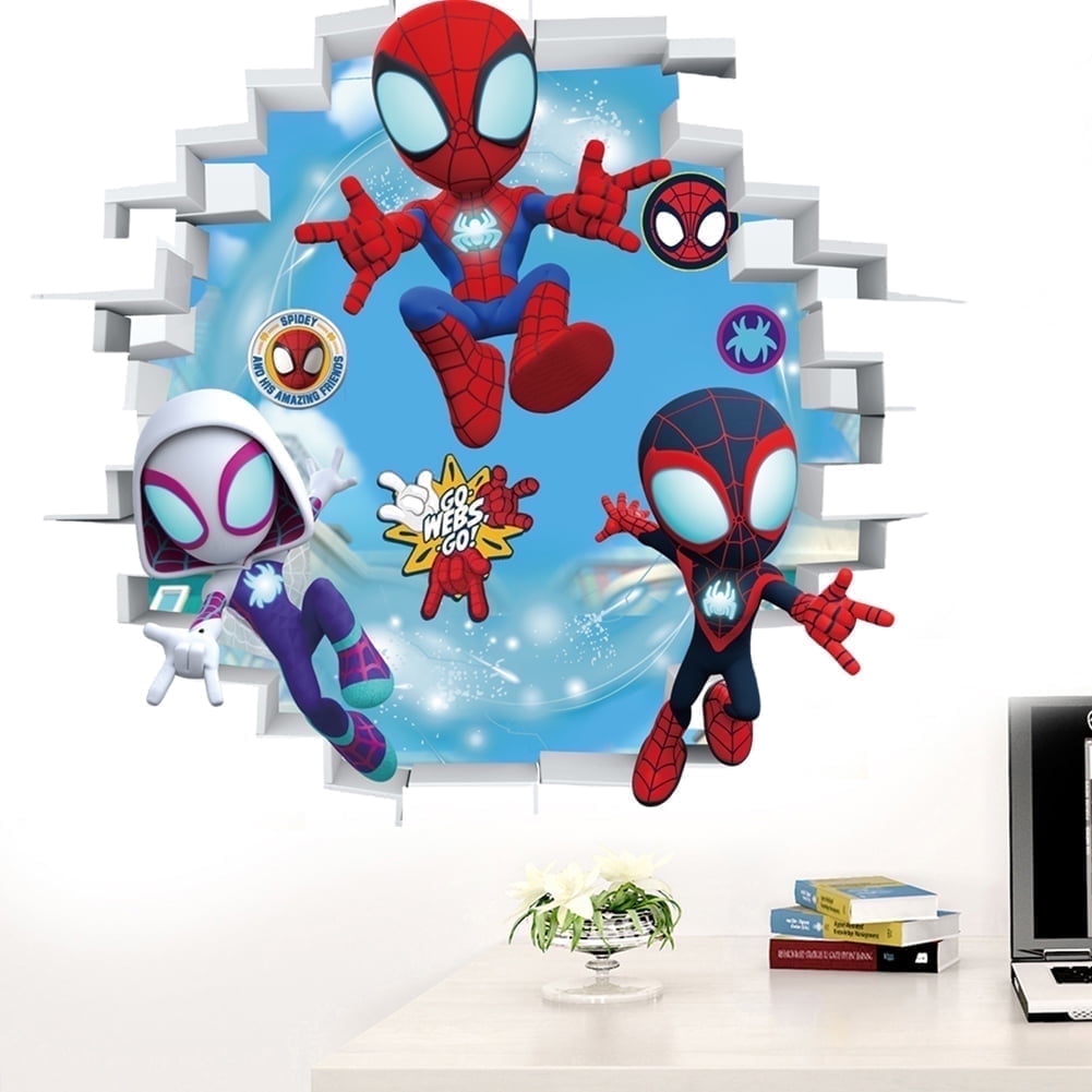 Superhero Wall Stickers Spider-Man Wall Decals Spidey Room Decor ...