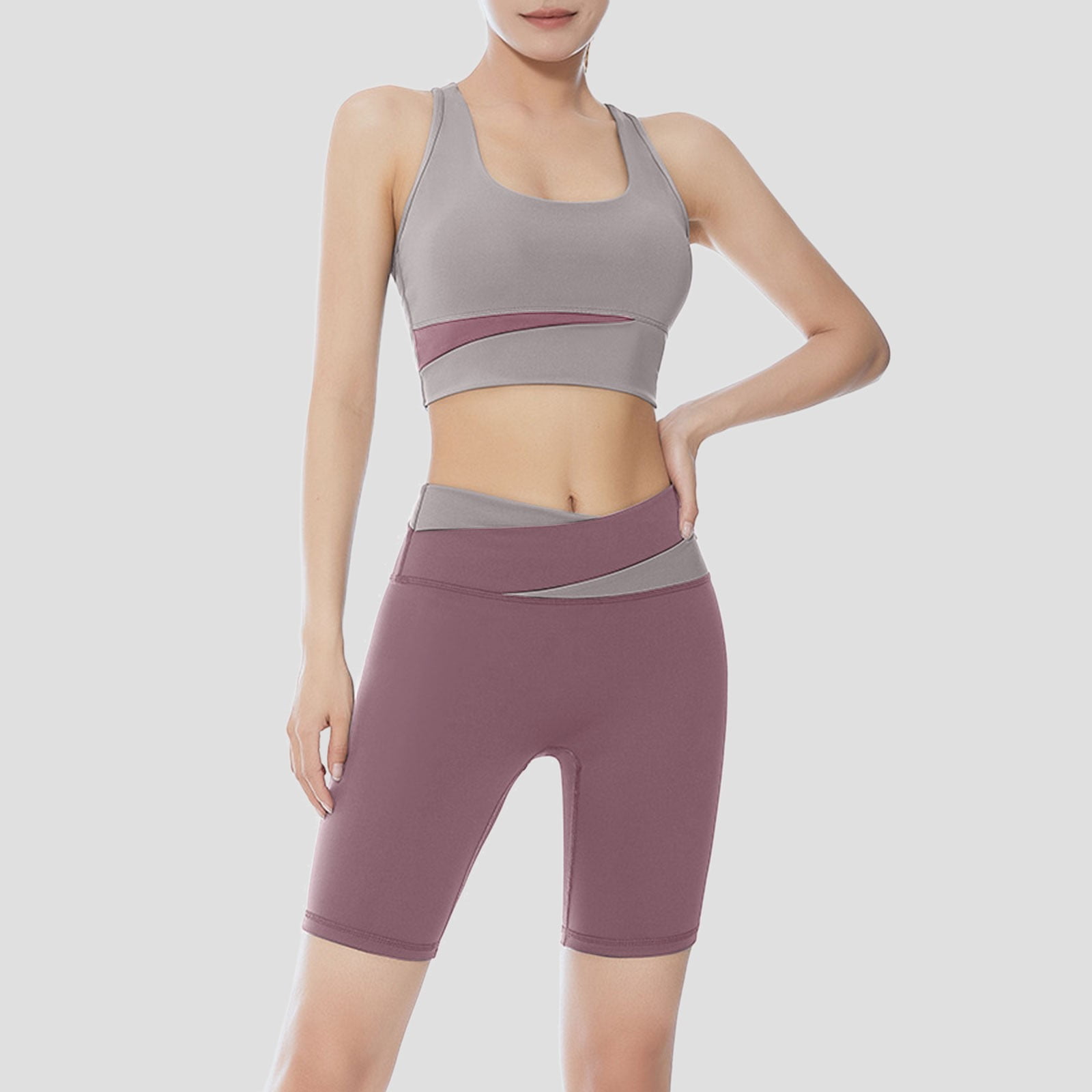 New Splicing High Waisted Tight Fast Drying Sports Yoga Clothing Bra ...