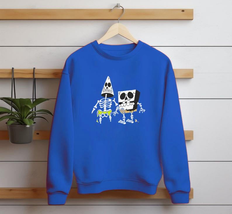 New SpongeBob SquarePants Skeleton Nickelodeon Halloween Mens Vintage T ...