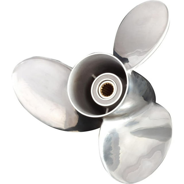 New Stainless Steel Propeller Compatible With Mercury 3.4L 15 Spline 3. ...