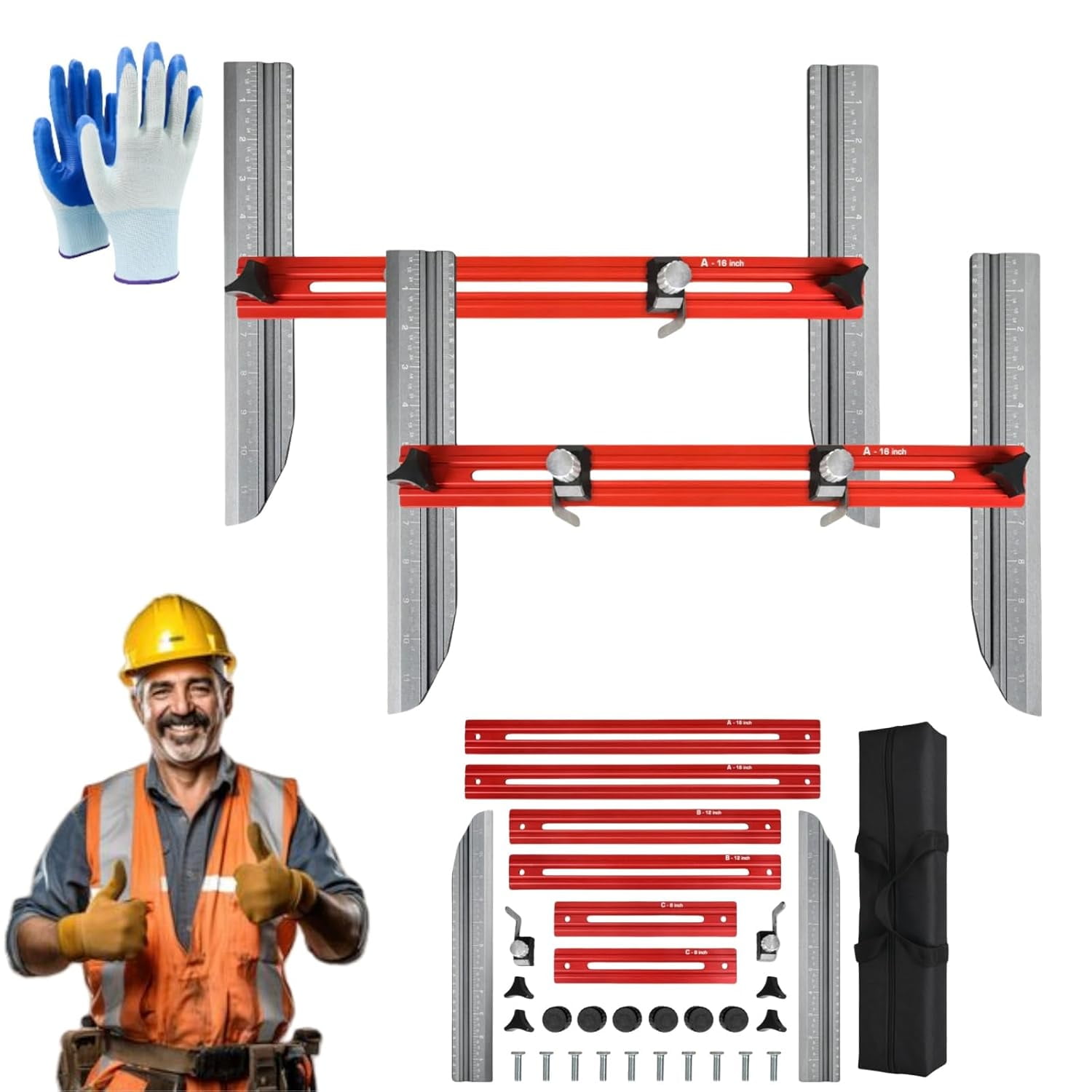 New Stair Measuring Tool, 2025 Upgrade Stair Tread Template Tool, 2Set ...