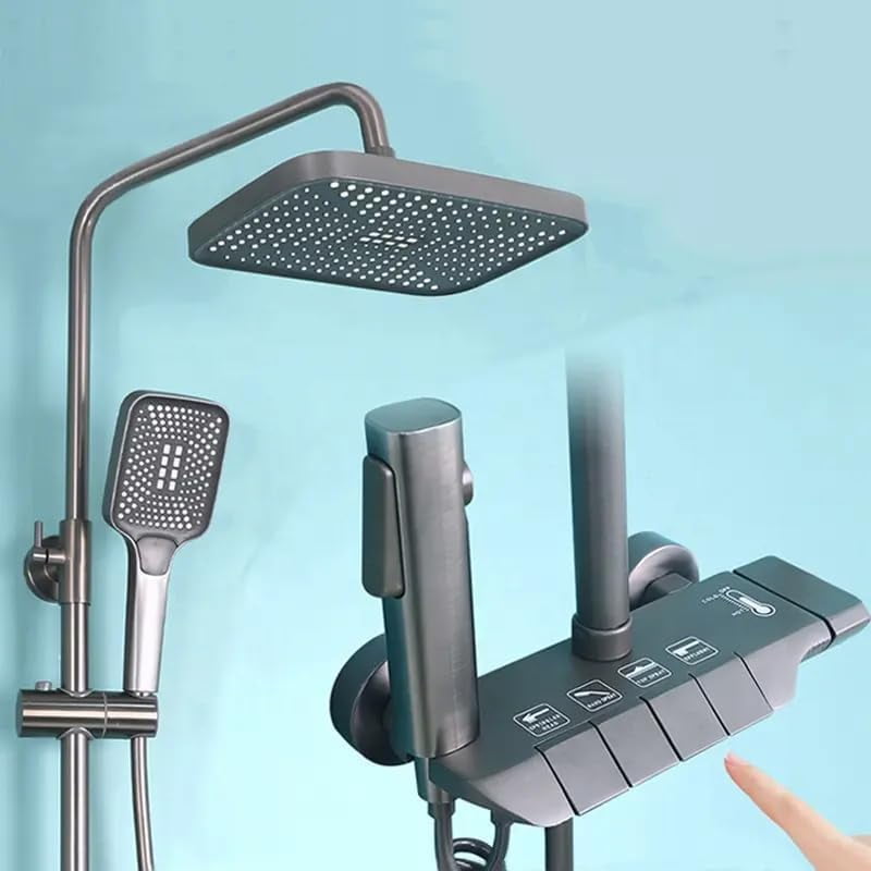 New Standard Brass Rainfall Shower Set 4 function Thermostatic Mixer ...