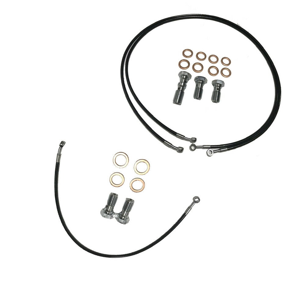 New Steel Braided Front & Rear 4" Brake Lines For 1990-2006 Yamaha ...