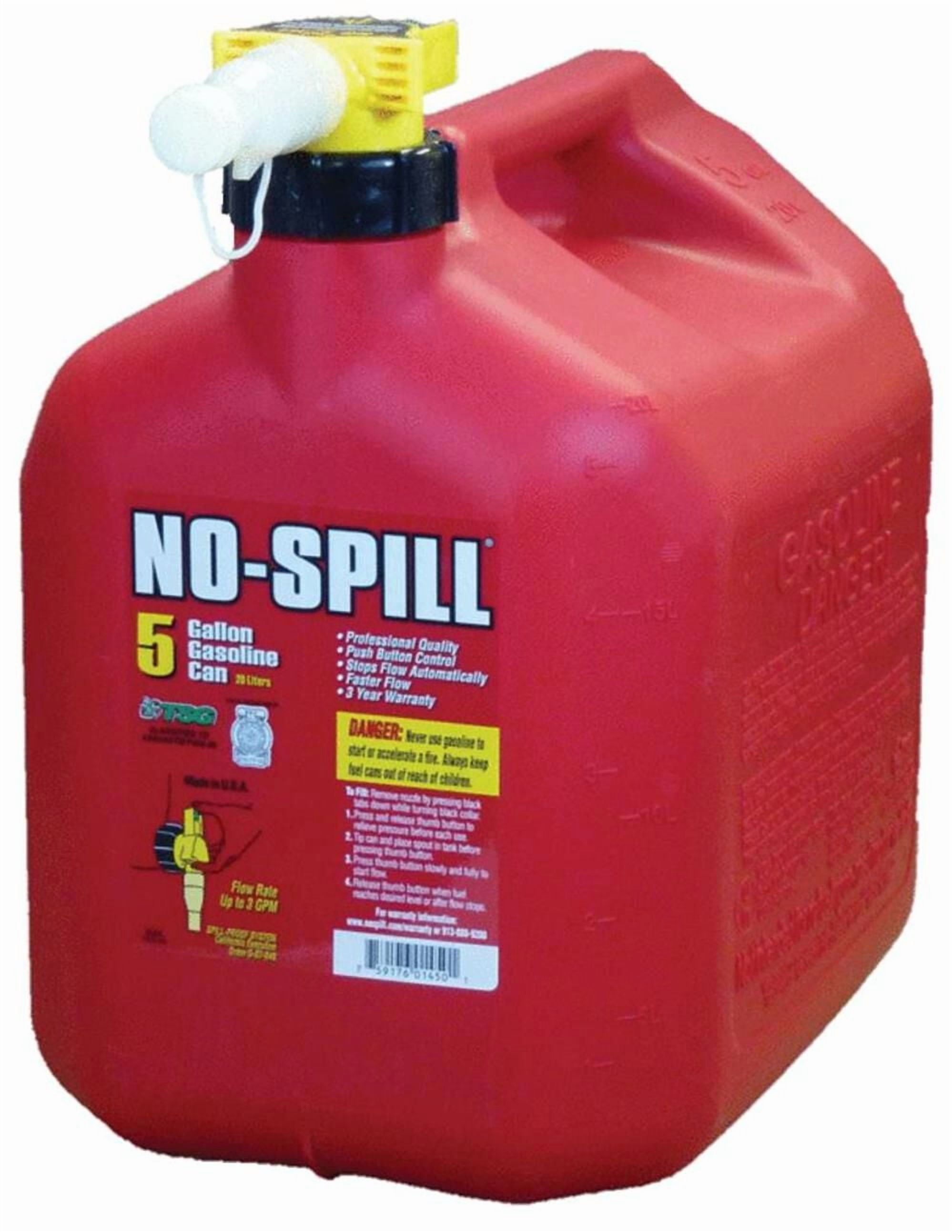 Stens No-Spill 1450 5 Gallon Fuel Can - Fast Fill, Easy Use, Gasoline ...