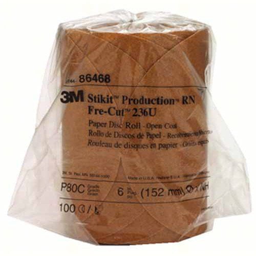 3M 55568 Stikit Paper Disc Roll 236U - 6" x NH P400 C-Weight, 100 Disc ...