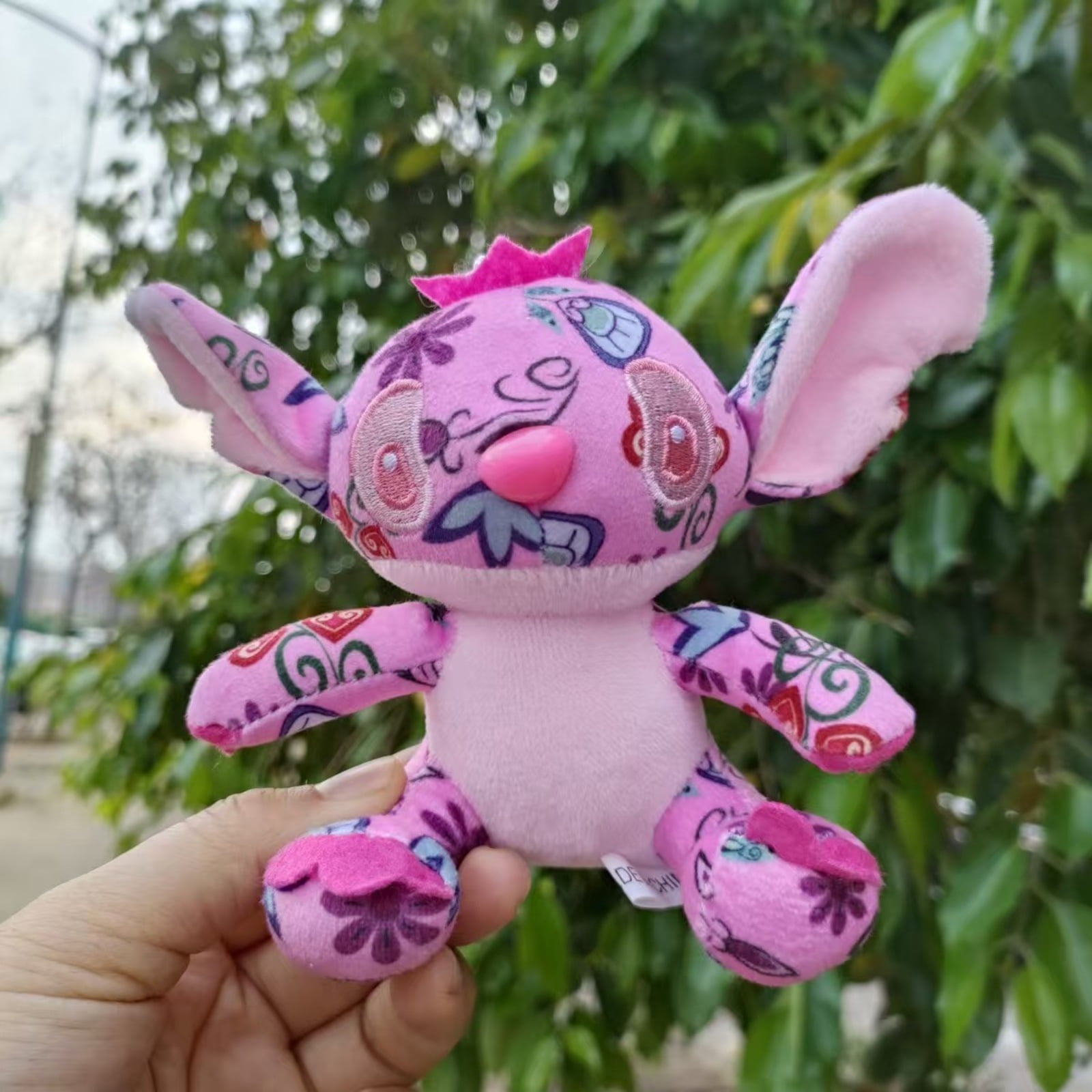 New Stitch plush toy pendant, funny cartoon color graffiti keychain-E ...