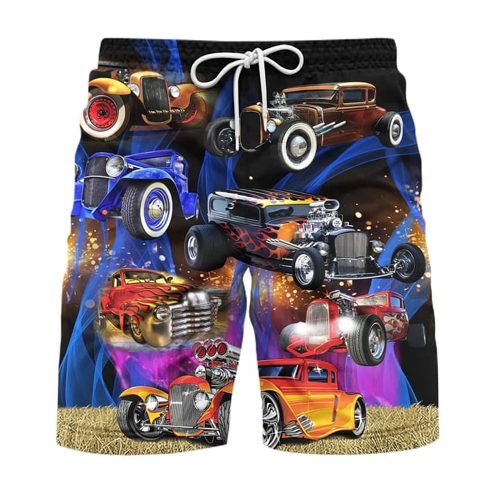 New Street Cars 3d Printed Beach Shorts Summer Stereo Car Clothing Men ...