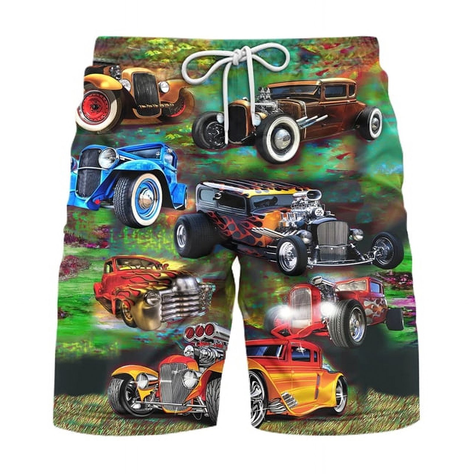 New Street Cars 3d Printed Beach Shorts Summer Stereo Car Clothing Men ...