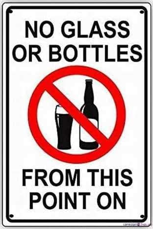 New Street Sign Metal Tin Sign/No Glass Or Bottles from This Point On ...
