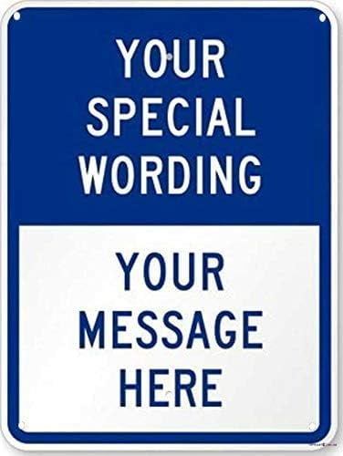 New Street Sign Warning Plaque Wall Decor Customizable Split Blue ...