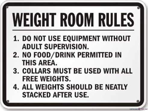 New Street Sign Warning Plaque Wall Decor Weight Room Rules Sign ...