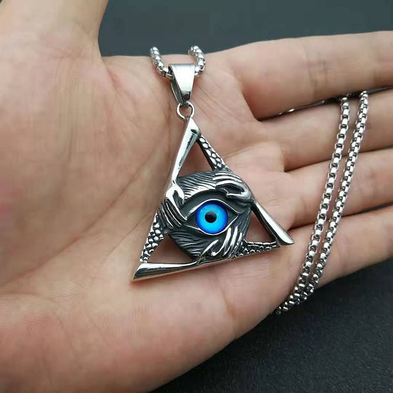 New Style Ancient Egyptian Pyramid Masonic Triangle Omniscient Eye 14K ...