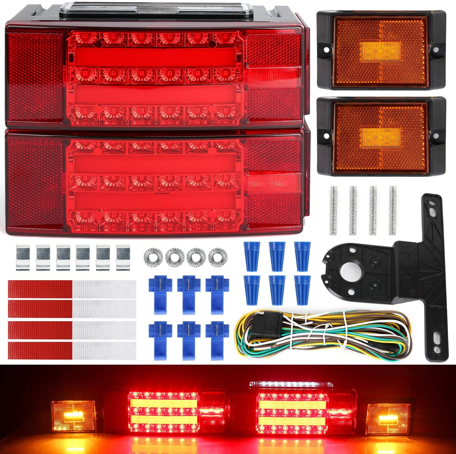 New Submersible LED Trailer Light Kit, Super Bright Brake Stop Turn ...