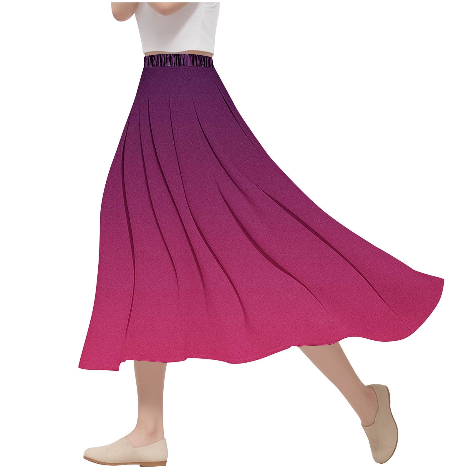 New Summer Arrivals SMihono Gradient Color Sheer Long Flowy Wrap Skirt ...