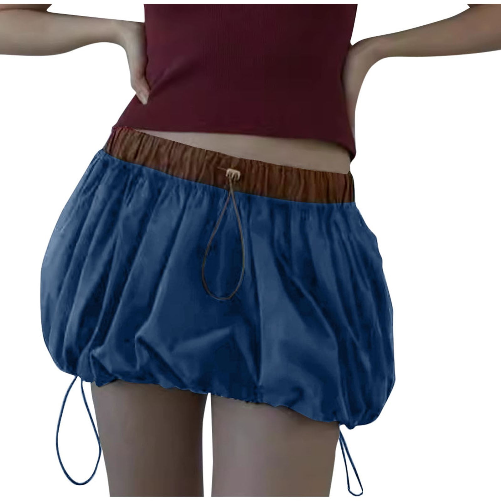 New Summer Arrivals SMihono Women Y2k Bubble Mini Skirt Ruffle Hem A ...