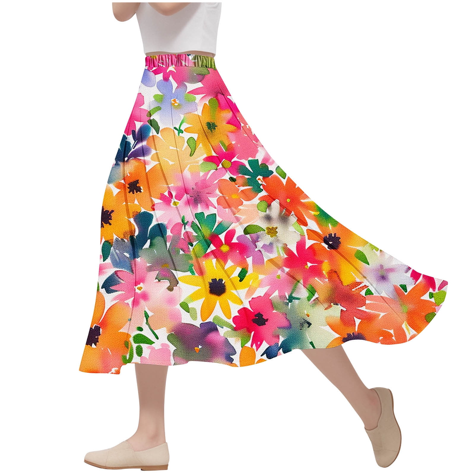 New Summer Arrivals SMihono Women's Boho Floral Flowy Long Skirts 2025 ...