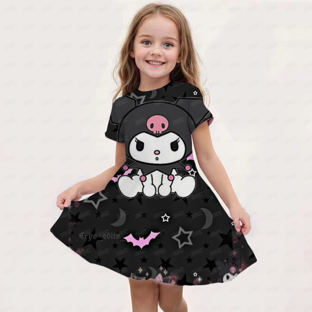 New Summer Dress Fashion Cartoon Cute Hellokitty 3D Print Dresses Kids ...