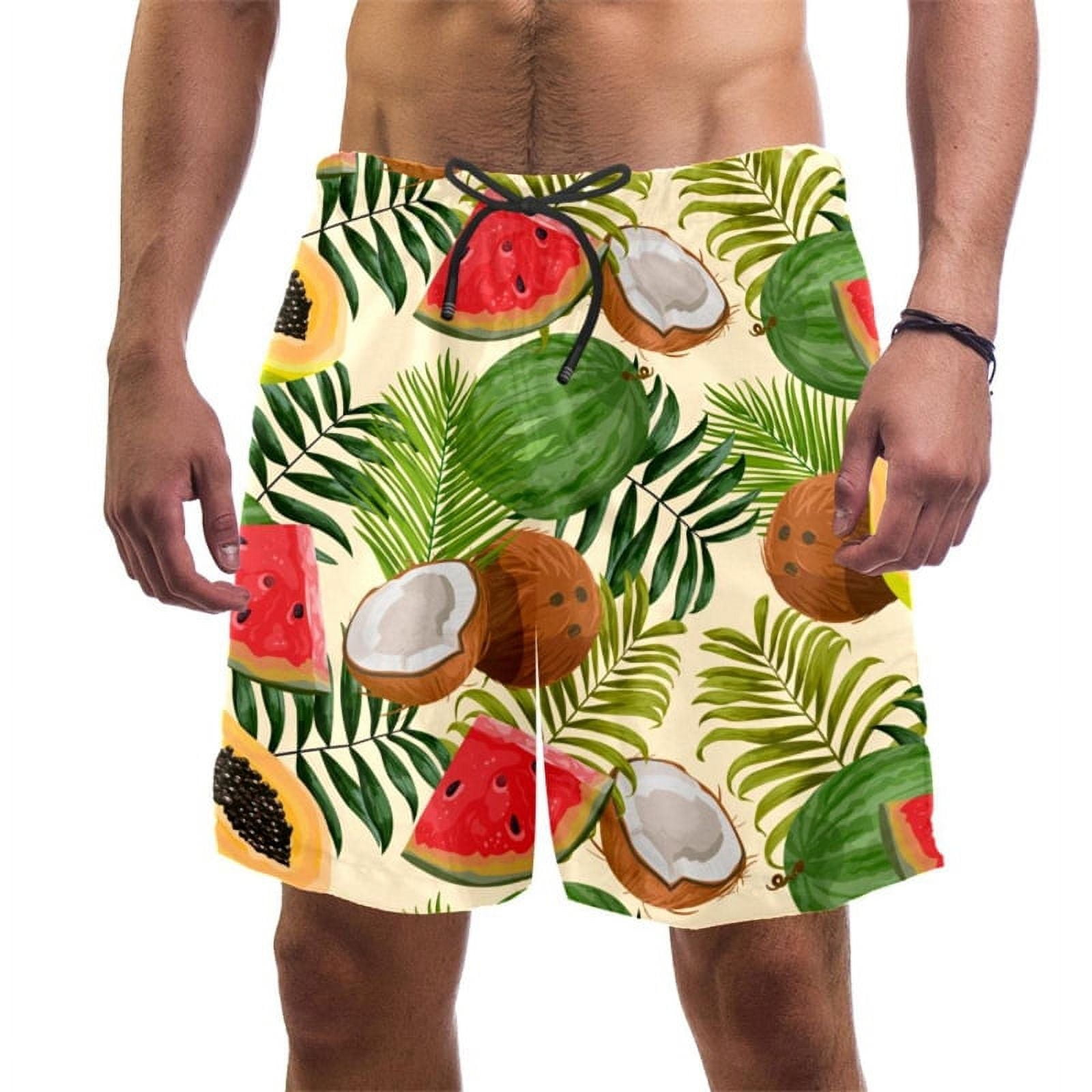 New Summer Hawaiian 3D Printing Tropic Leaves Beach Shorts Fruits ...