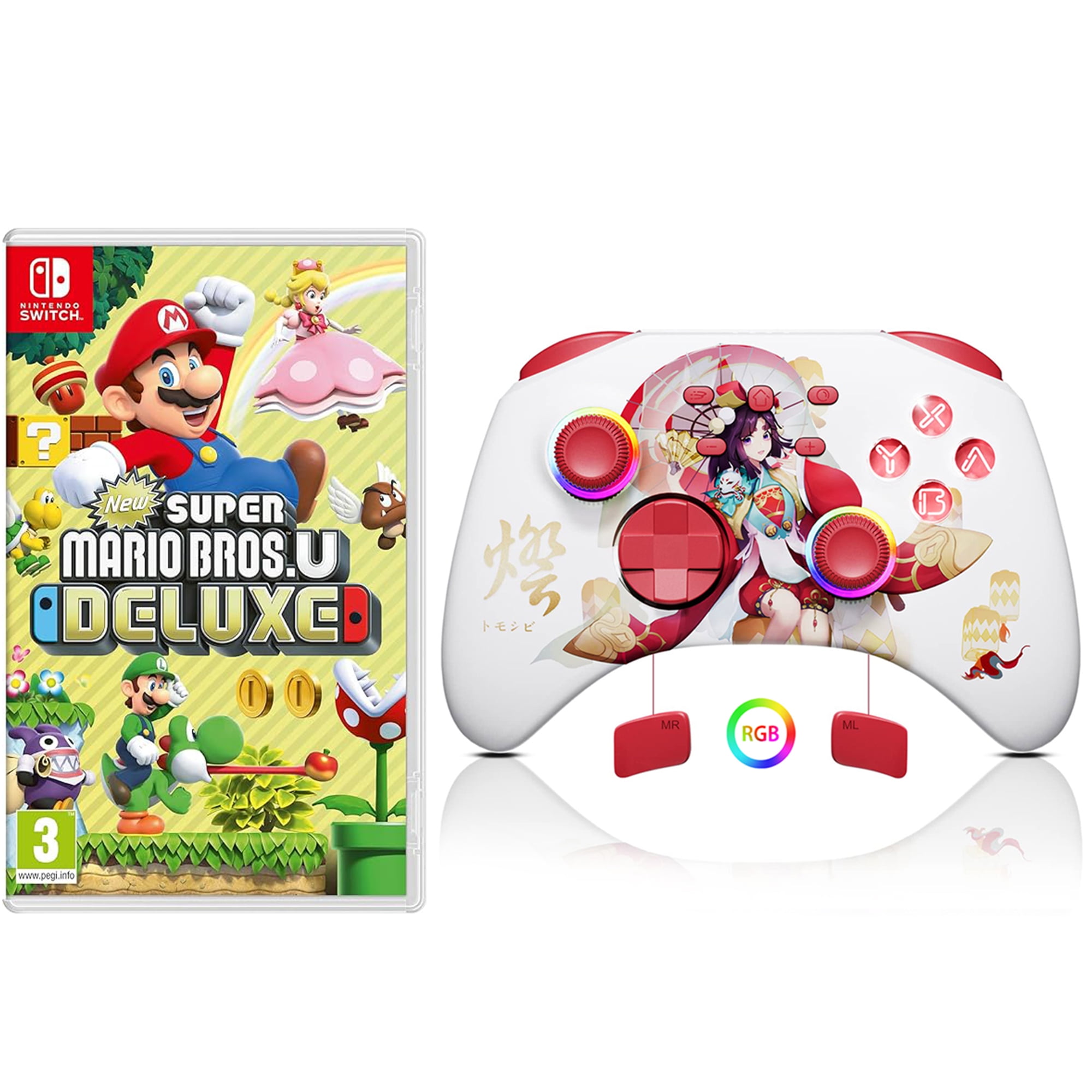 New Super Mario Bros. U Deluxe Game Disc and Upgraded Switch Pro ...