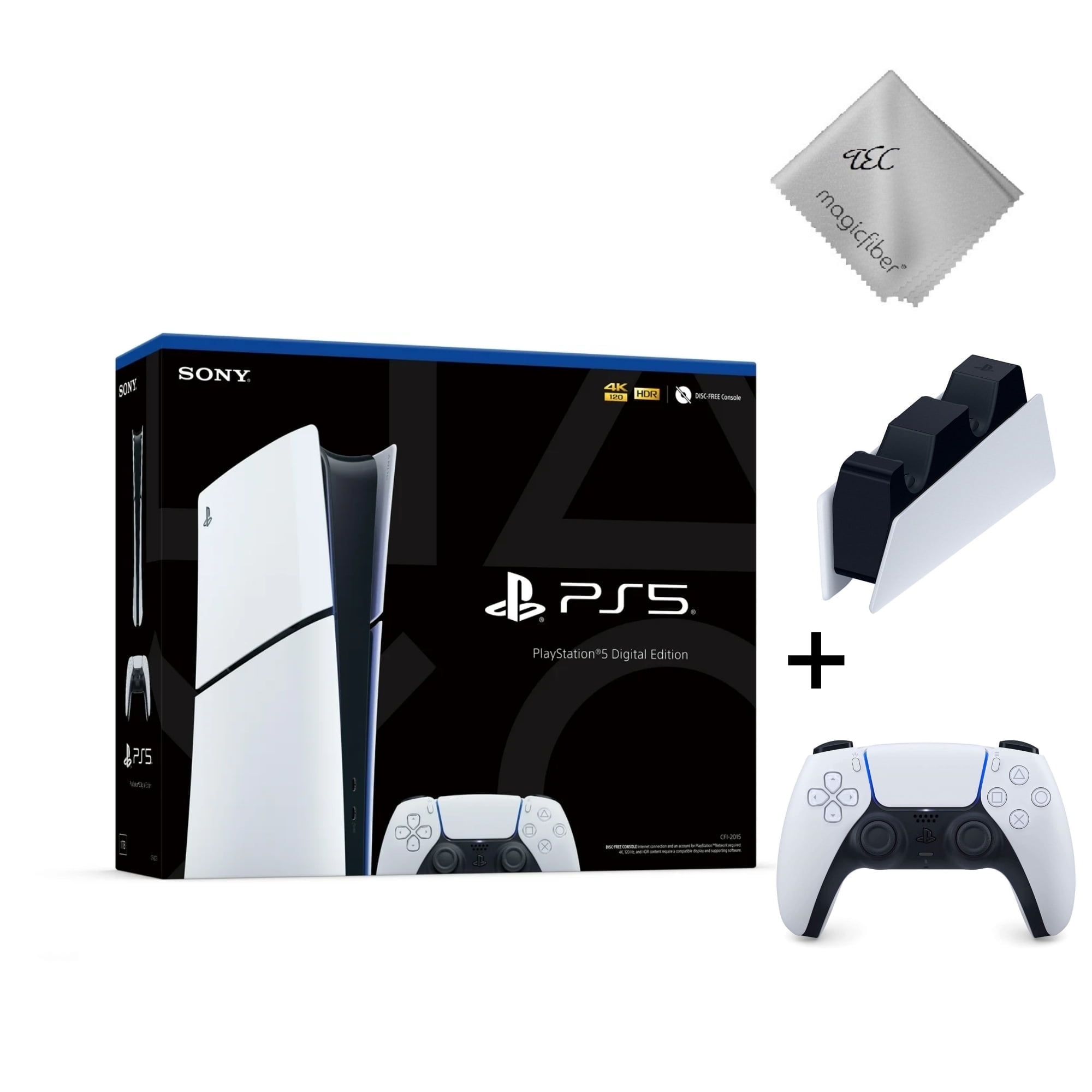 New TEC Sony PlayStation_PS5 Video Game Console (Digital Slim Edition) Plus Extra Controller and ...
