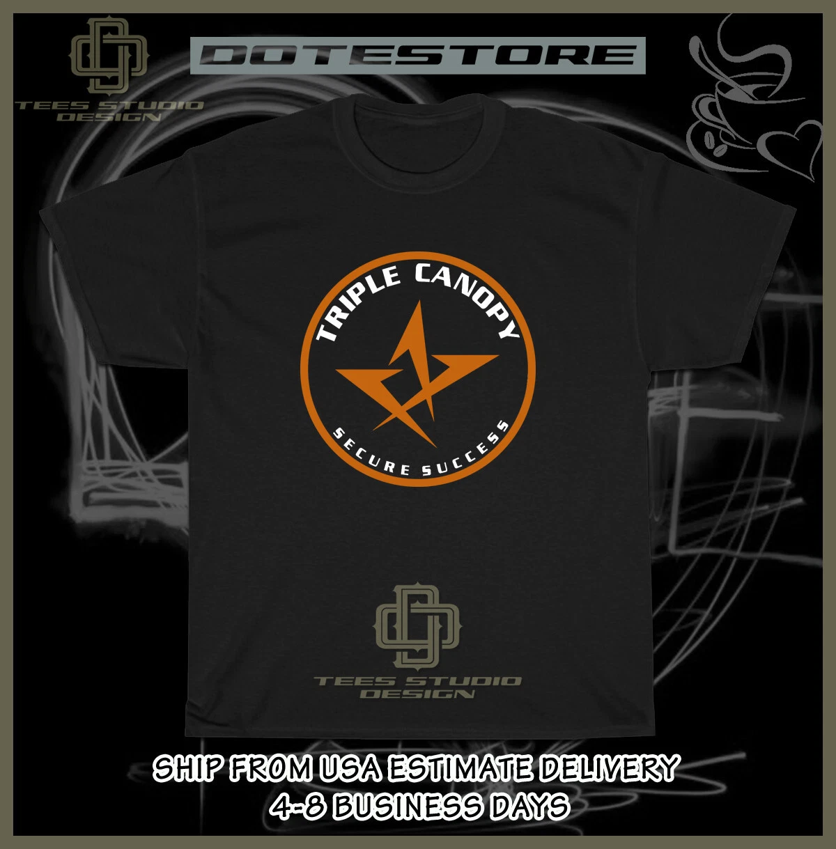 New Tee Triple Canopy Constellis Logo Men's T-Shirt American Dotees Tee ...