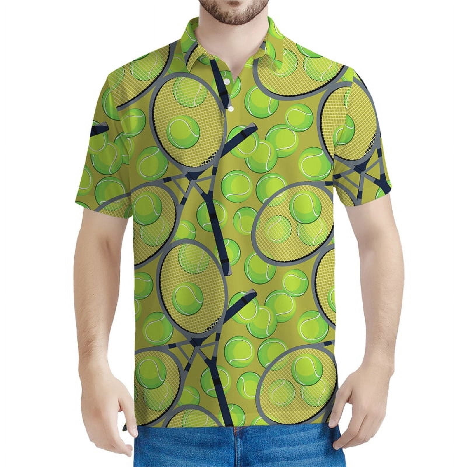 New Tennis Ball Racket Graphic Polo Shirt Men 3d Printed Tshirt Tops ...