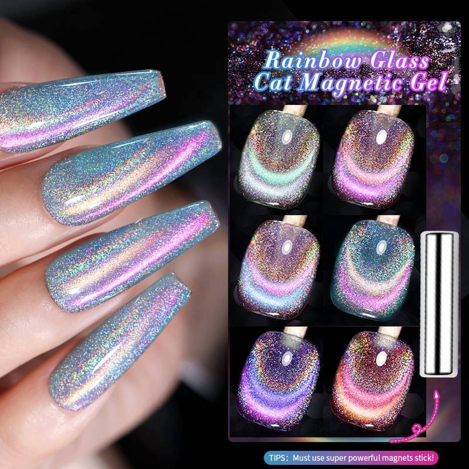 New Three-color Aurora Rainbow Cat Eye Gel Polish Phototherapy Plastic ...