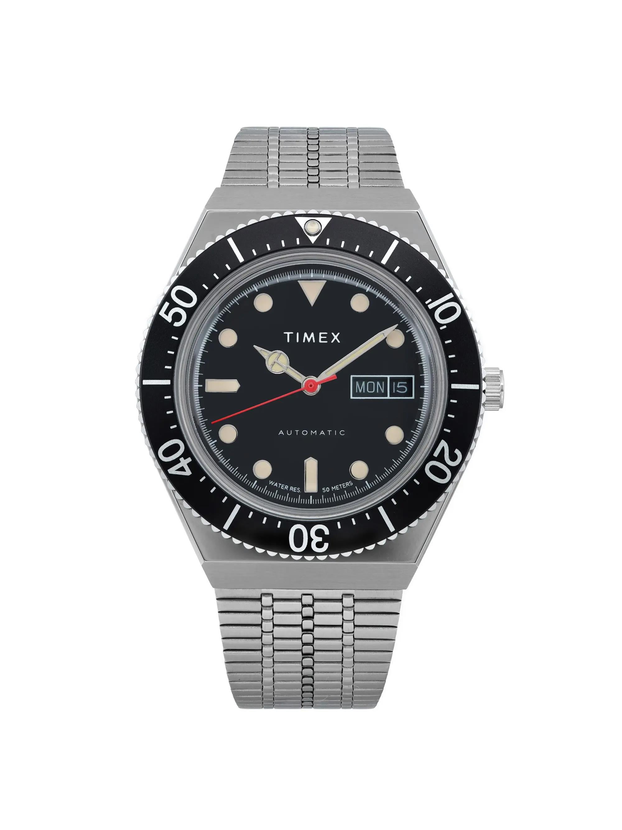 New Timex-M79 40mm Stainless Steel Black Dial Men Automatic Watch ...