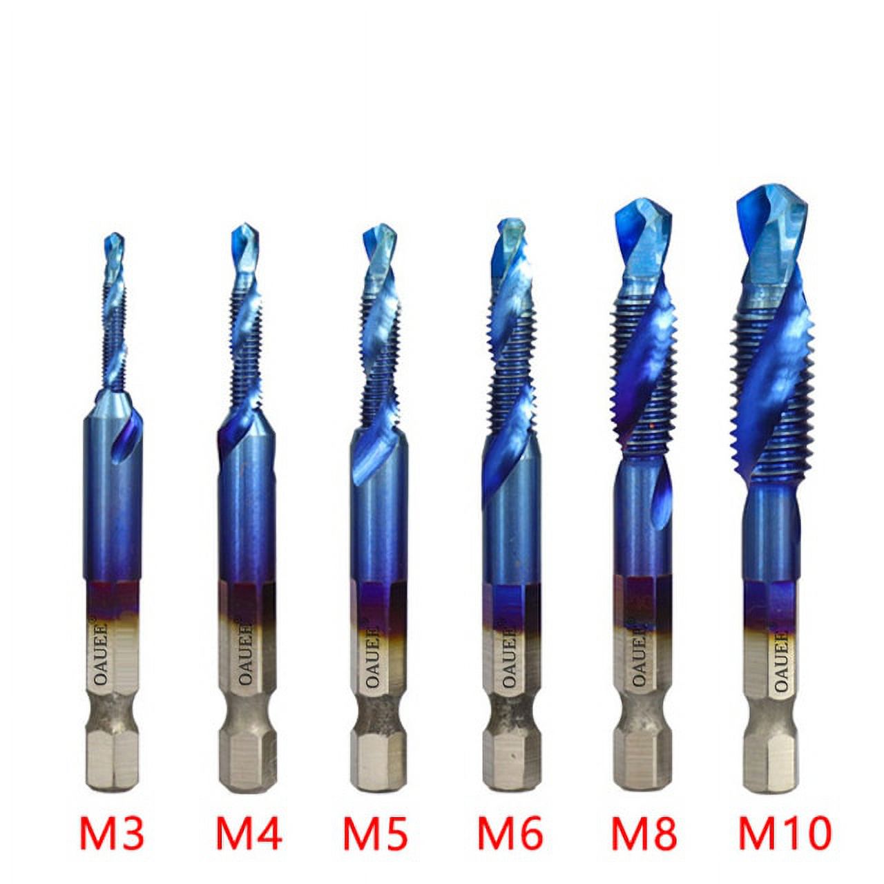 New Titanium Plated Hex Shank HSS Screw Thread Metric Tap Drill Bits Screw Machine Compound M3 ...