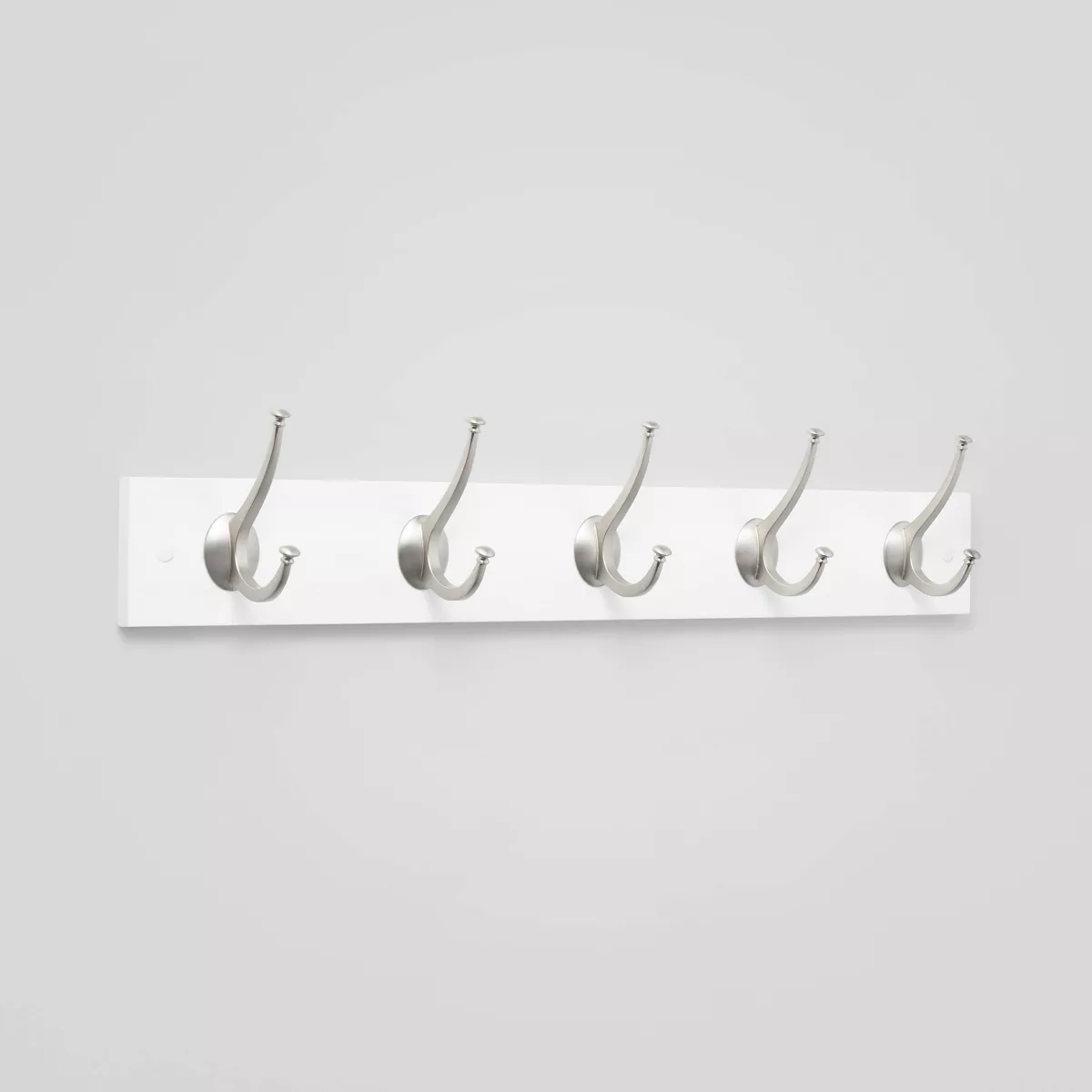 New Traditional 5 Hooks Rail Silver/Ivory: Wall Mounted Decorative Hook ...