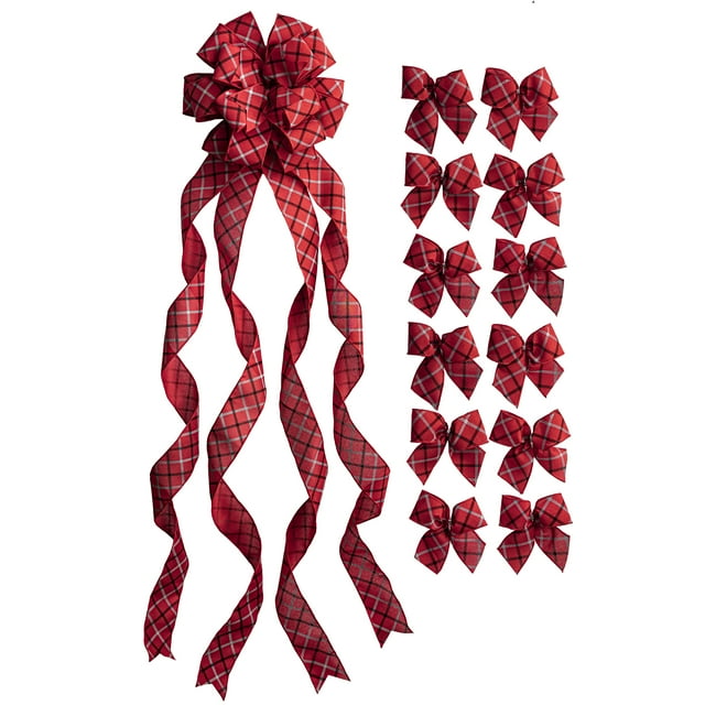New Traditions - Grande Christmas Tree Topper Bow and 12 Mini Bows ...