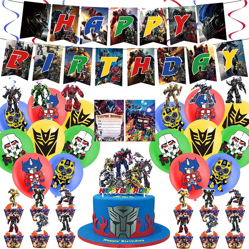 New Transformers Theme Birthday Party Arrangement Supplies | Boys Kids ...
