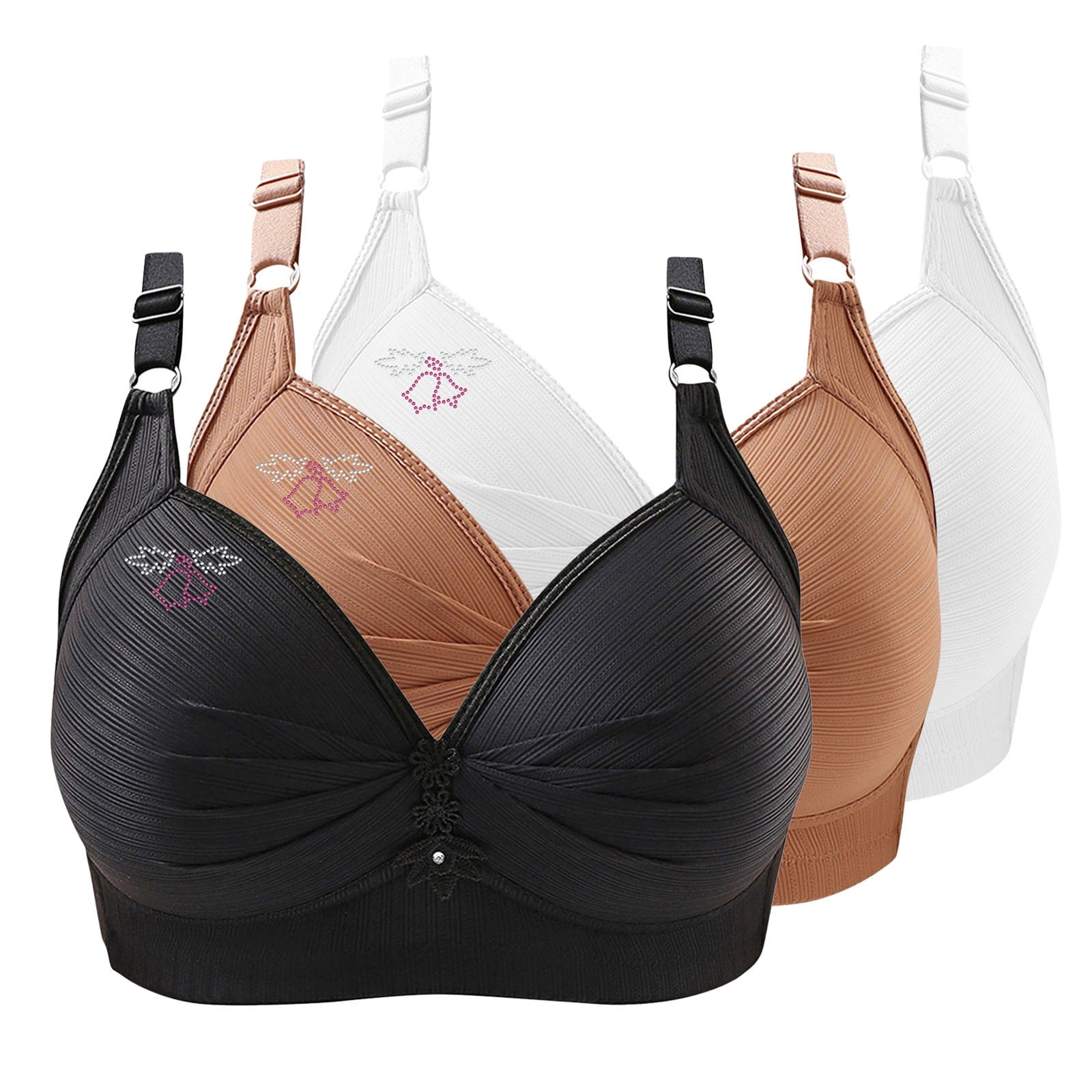 New & Trending, 3PC Women's Large Daily Bra, Printing Gathered ...