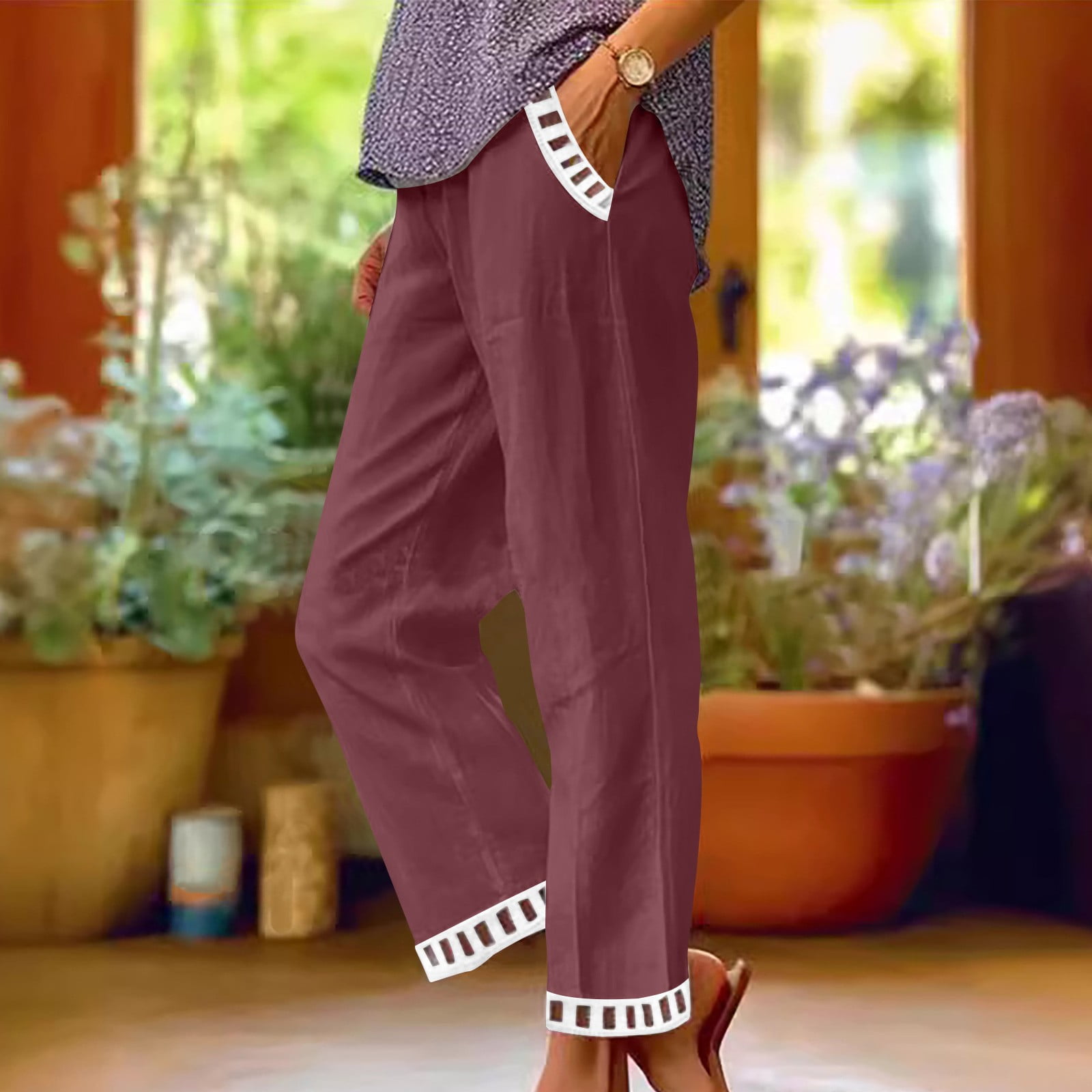 New & Trending, Cotton Linen Summer Trousers, Relaxed Fit, Breathable ...