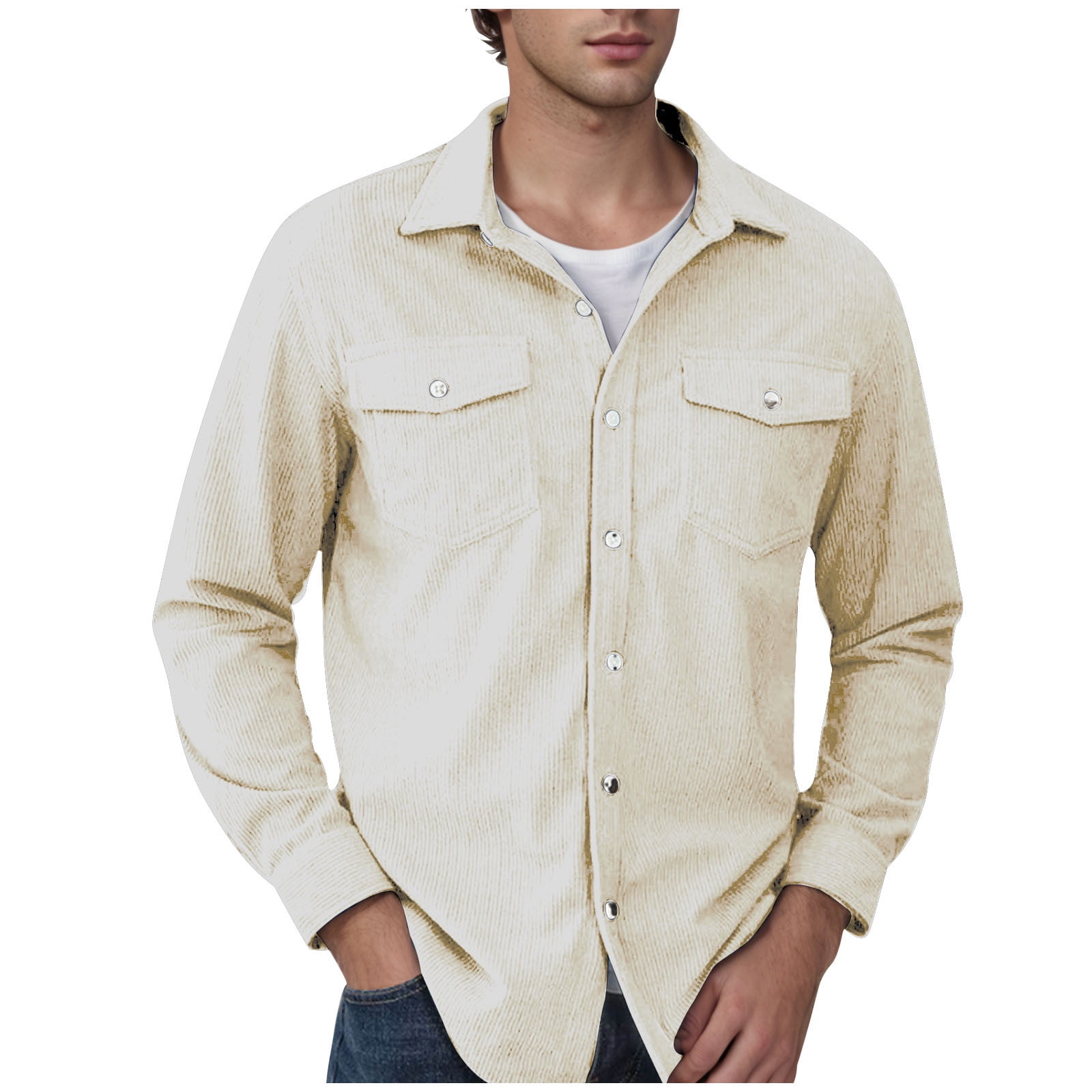 New & Trending Olyvenn Men's Corduroy Shirts Casual Western Long Sleeve ...