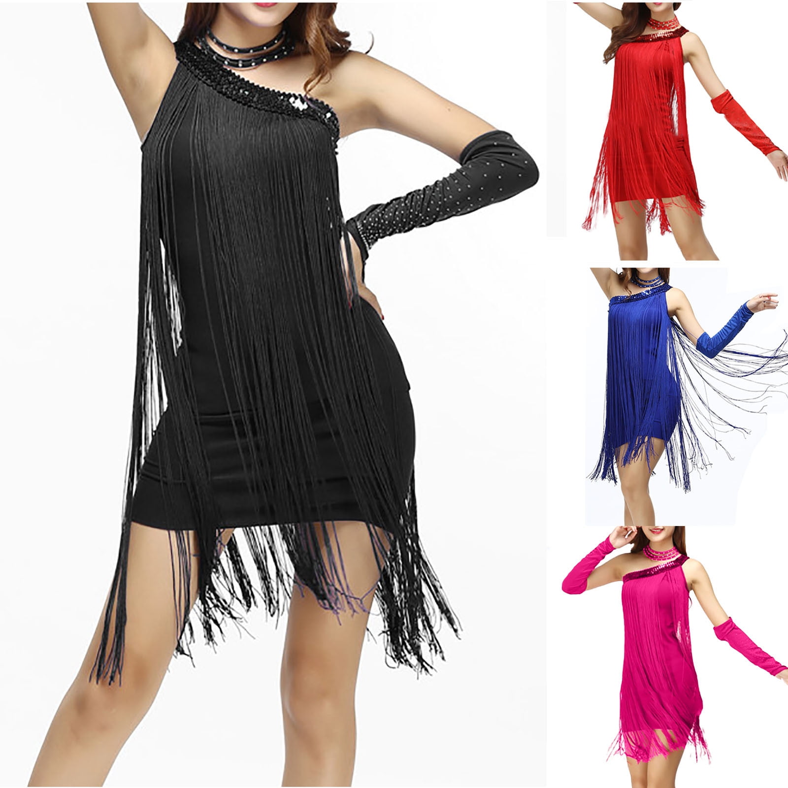 New & Trending, One-shoulder Sequined Wrap Dress, Hip Waist, Nightclub ...