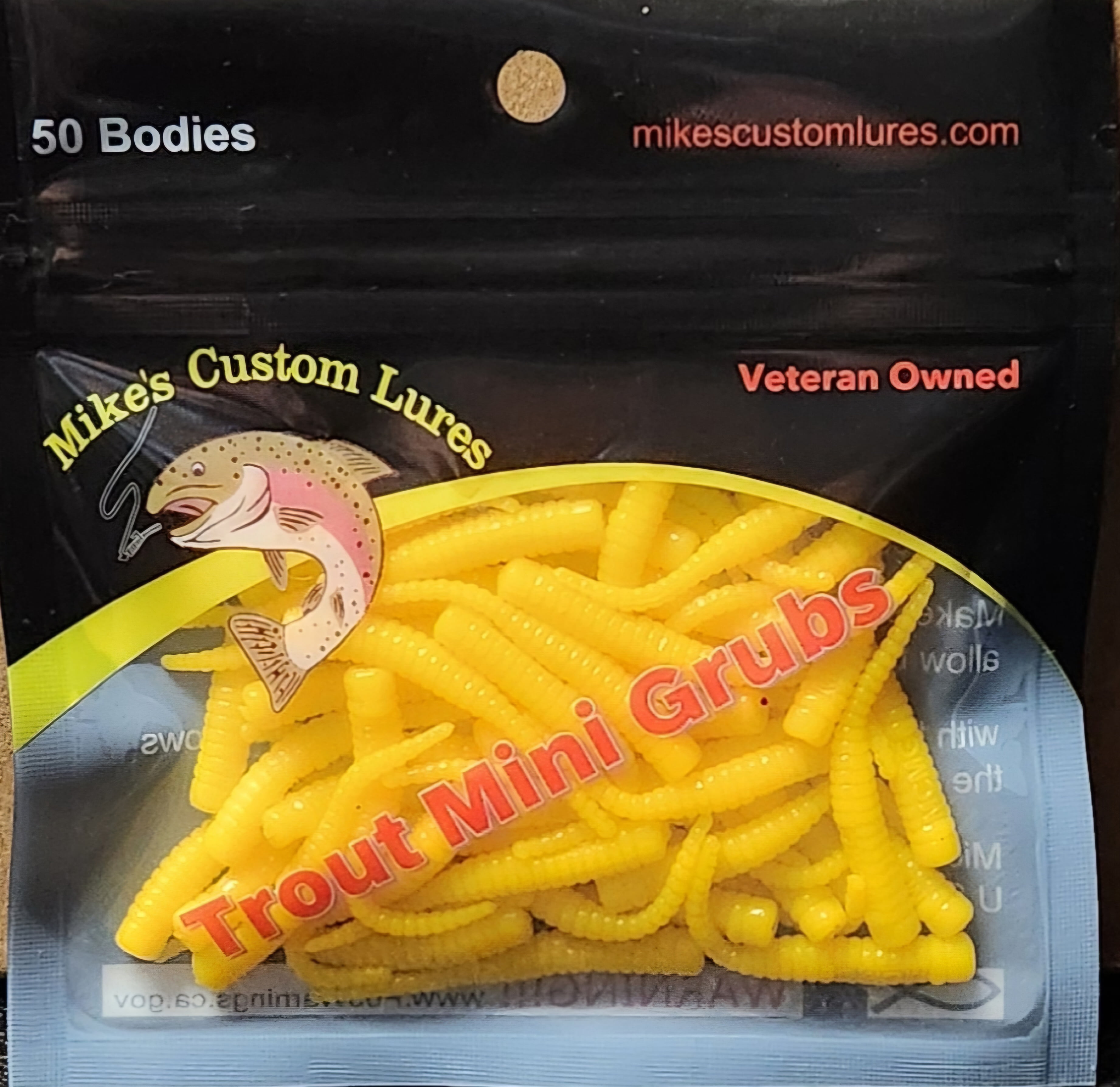 New Trout, Steelhead, Salmon Mini Grub Solid Tail Bodies Yellow ...