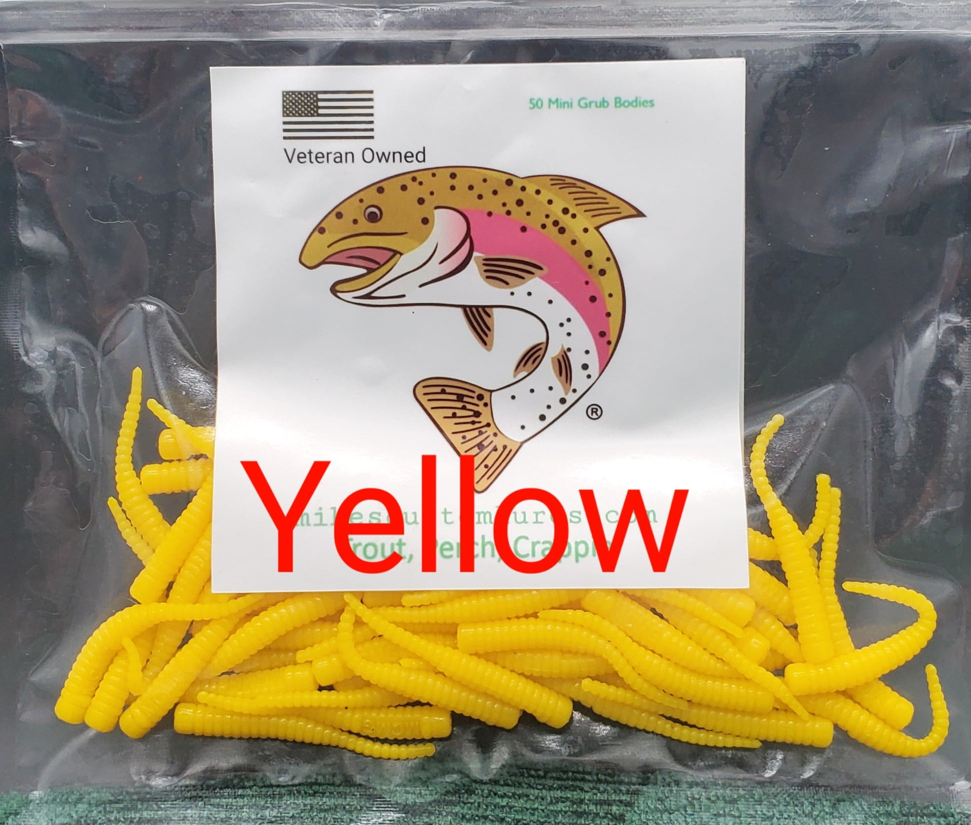 New Trout, Steelhead, Salmon Mini Grub Solid Tail Bodies Yellow ...